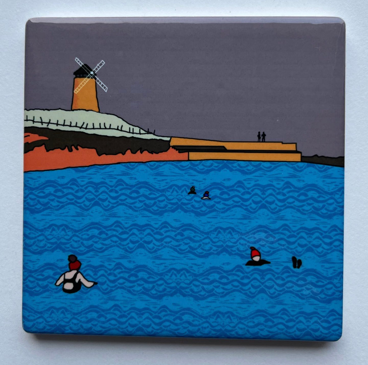 St Monans Tidal Pool Ceramic Coaster – Dibujo Design